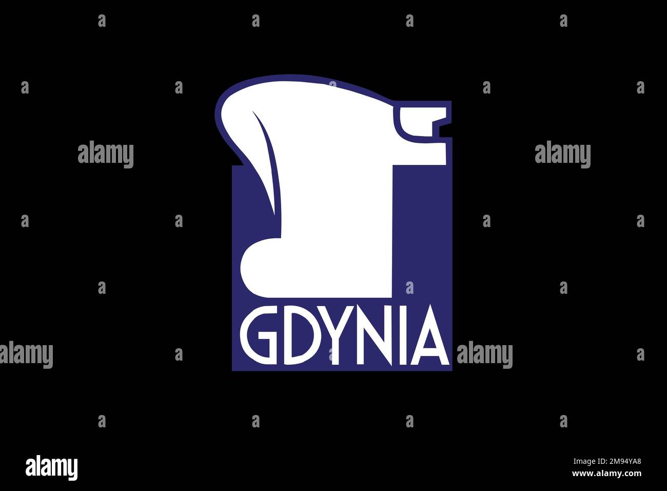 Stocznia Gdynia, Logo, Black background Stock Photo - Alamy