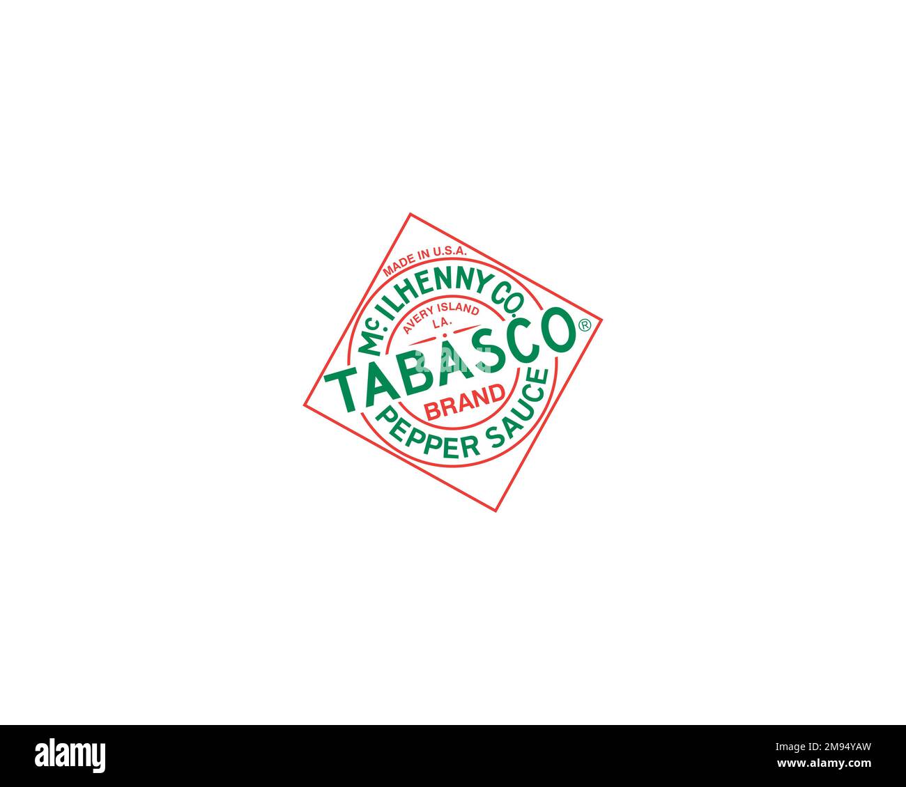 Tabasco sauce, rotated logo, white background Stock Photo - Alamy