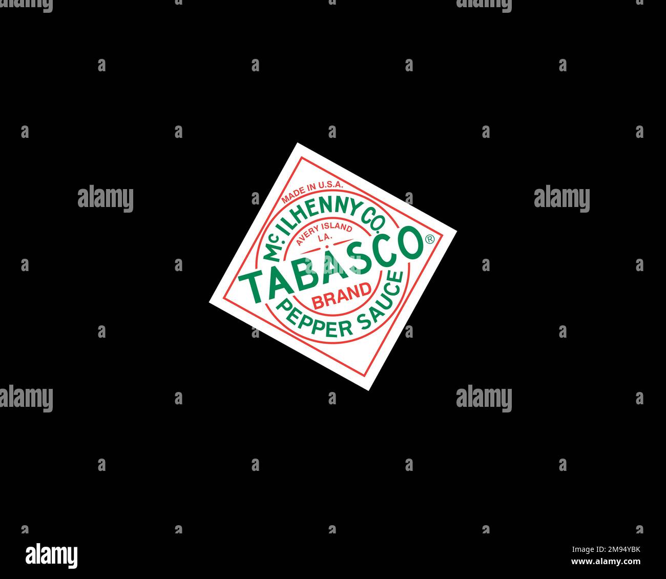 Tabasco sauce, rotated logo, black background Stock Photo - Alamy