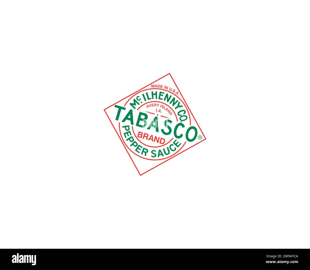 Tabasco sauce, rotated logo, white background B Stock Photo - Alamy