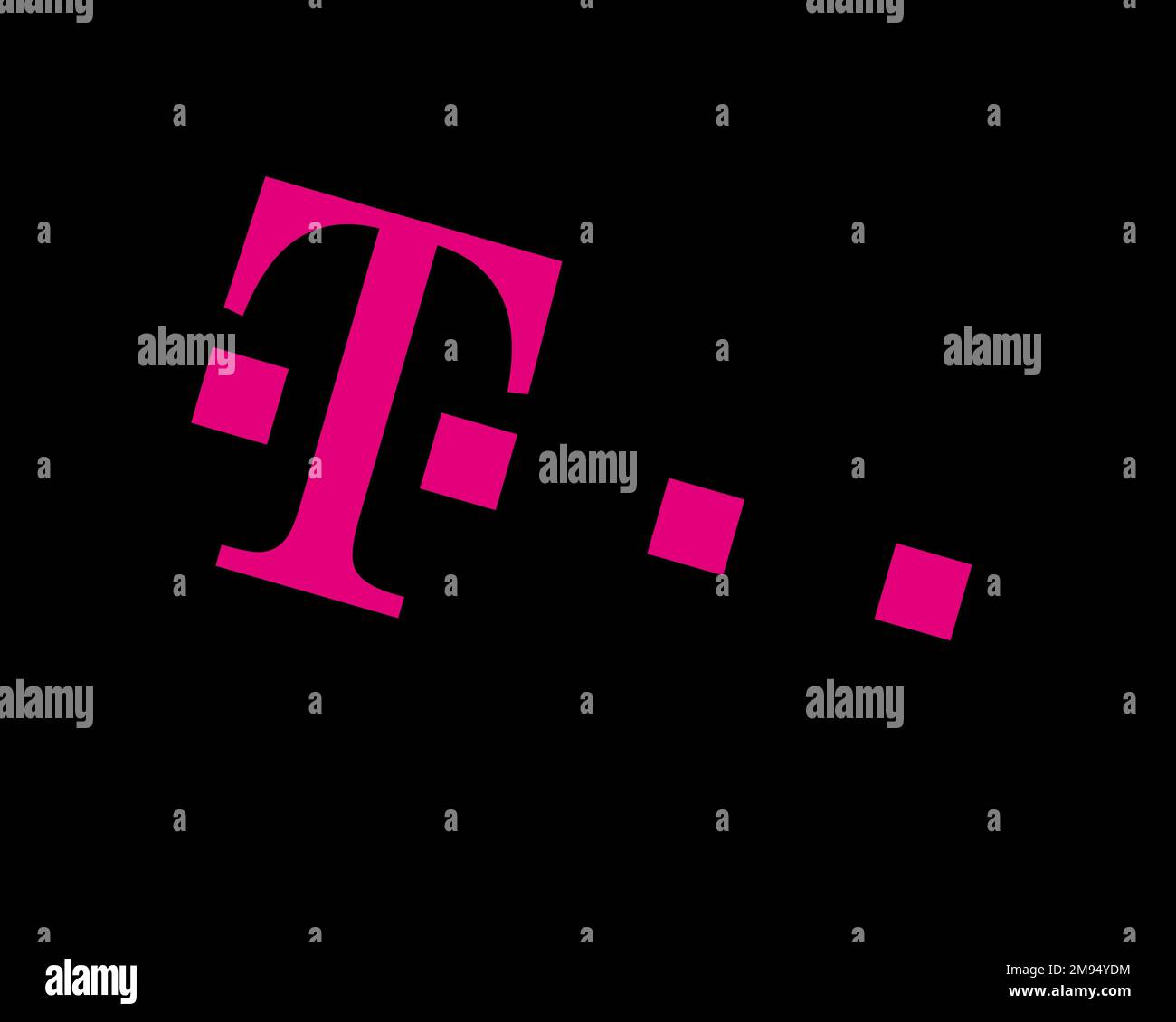 T Mobile Polska, rotated logo, black background B Stock Photo - Alamy