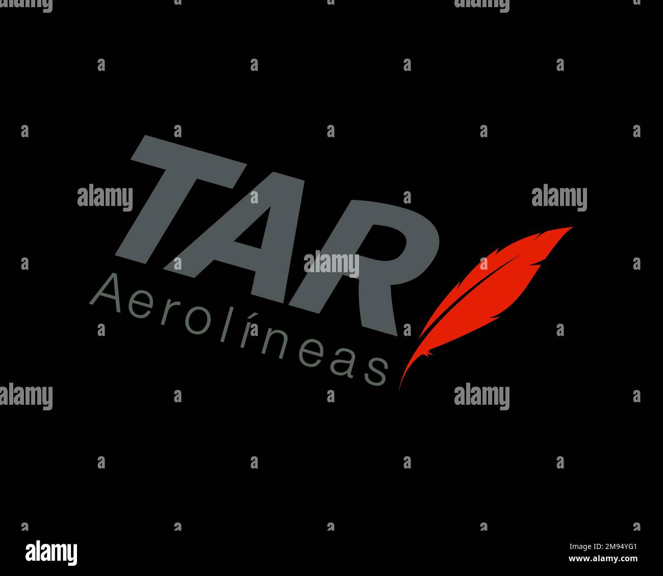 TAR Aerolineas, rotated logo, black background B Stock Photo - Alamy