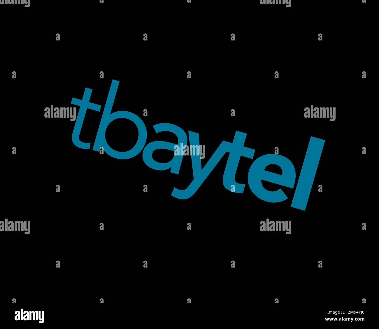 Tbaytel, rotated logo, black background B Stock Photo - Alamy
