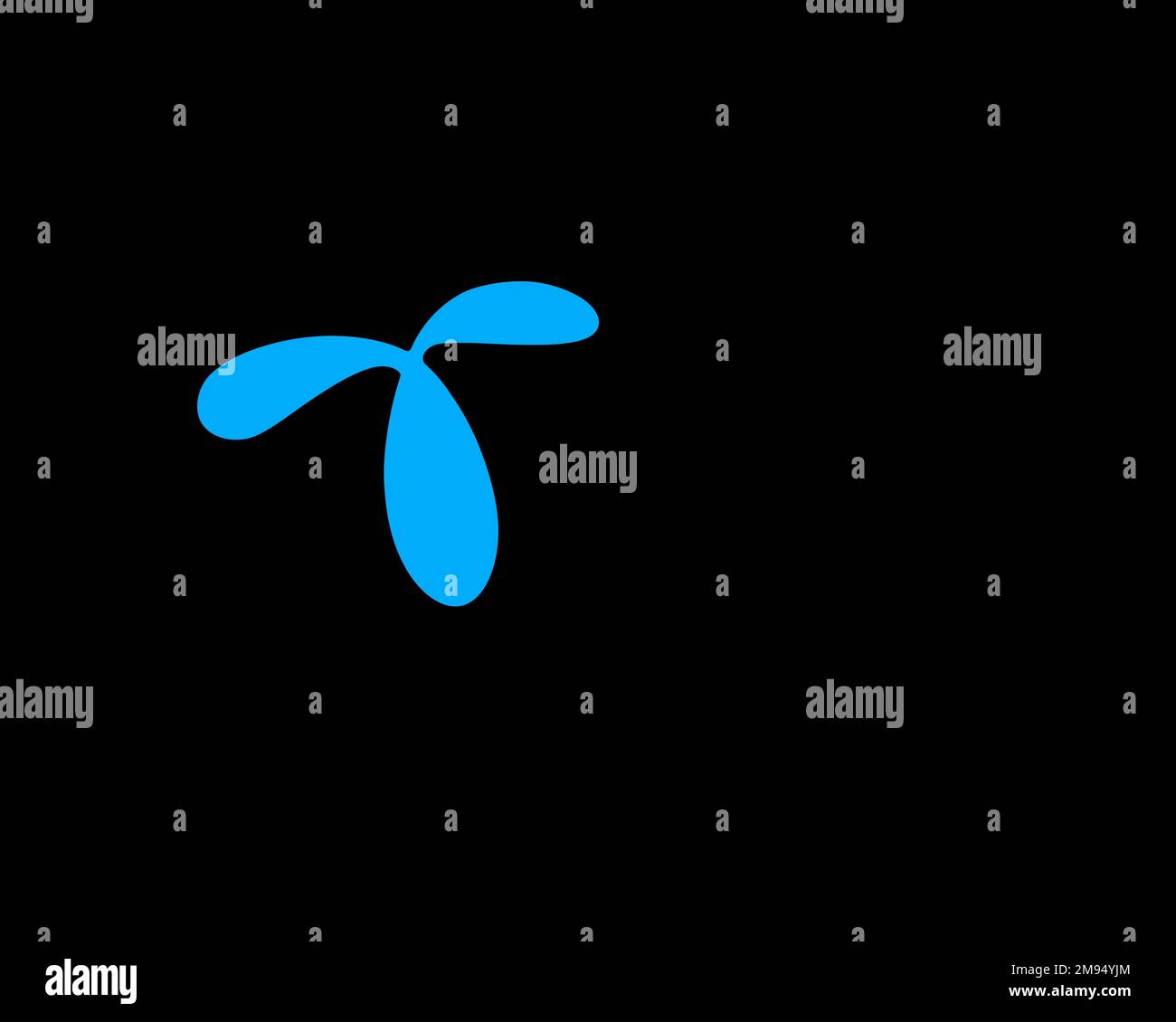 Telenor Sverige, rotated logo, black background B Stock Photo - Alamy
