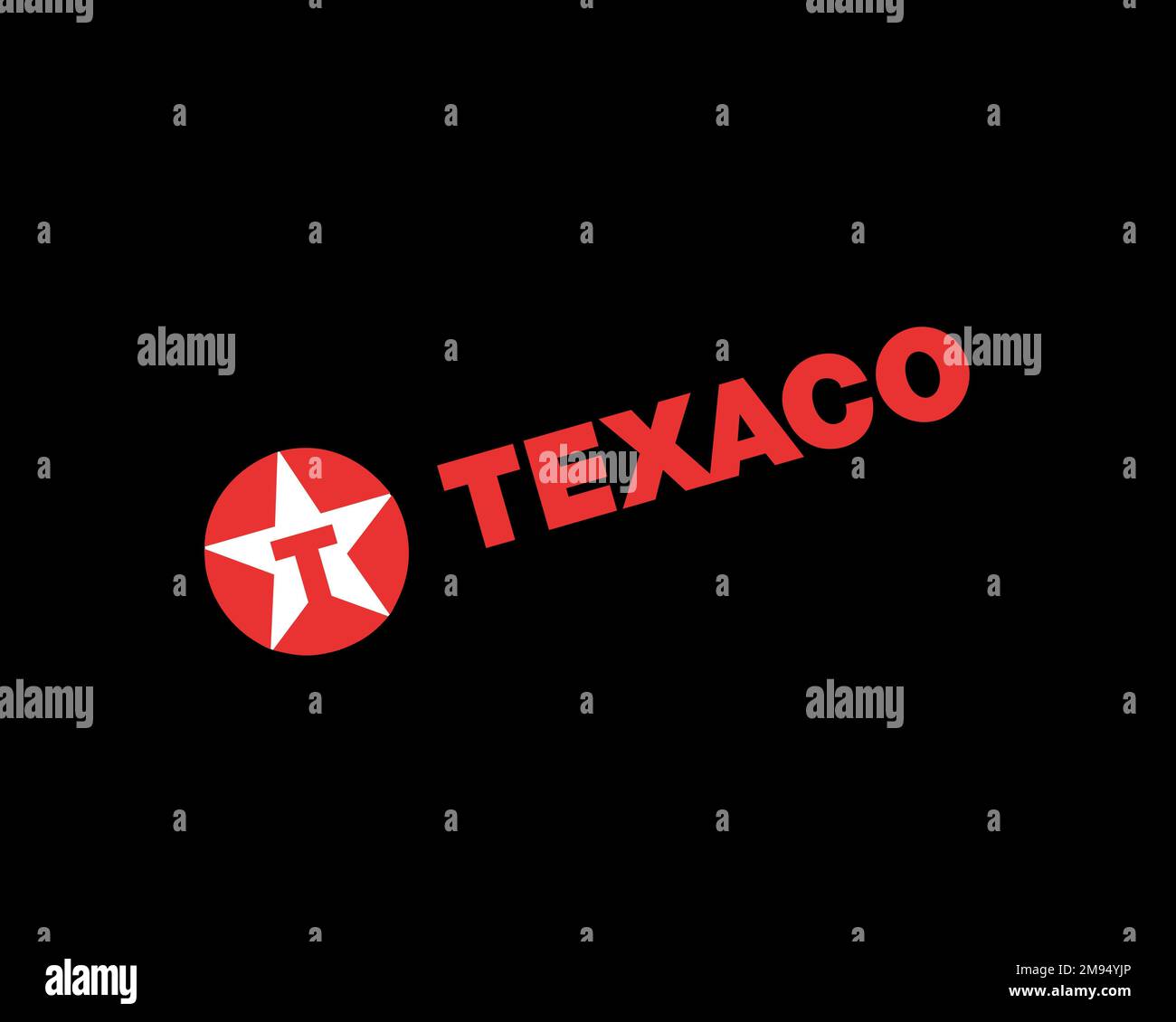 Texaco, rotated logo, black background Stock Photo - Alamy
