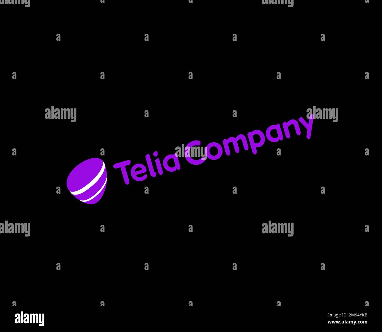 Telia Company, rotated logo, black background Stock Photo - Alamy