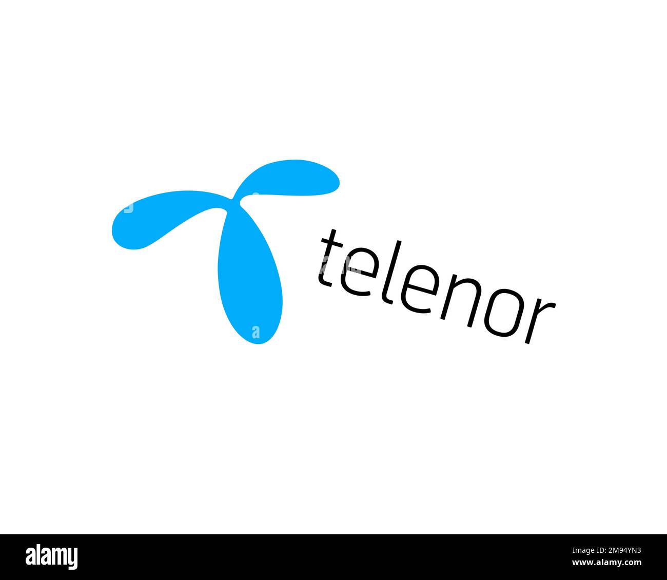 Telenor Sverige, rotated logo, white background B Stock Photo - Alamy