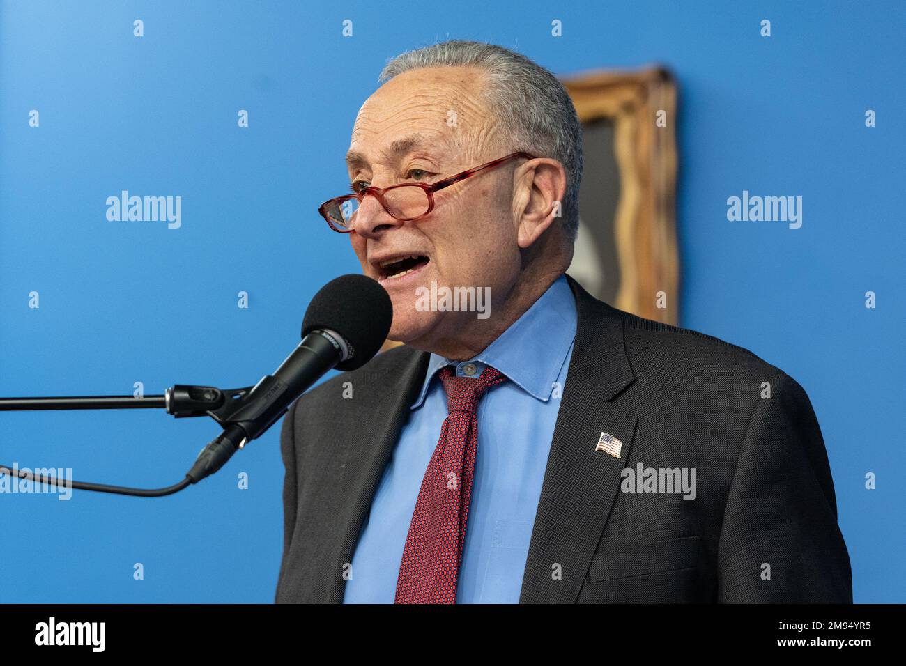U.S. Senator Charles Schumer speaks during Martin Luther King Jr. Day ...