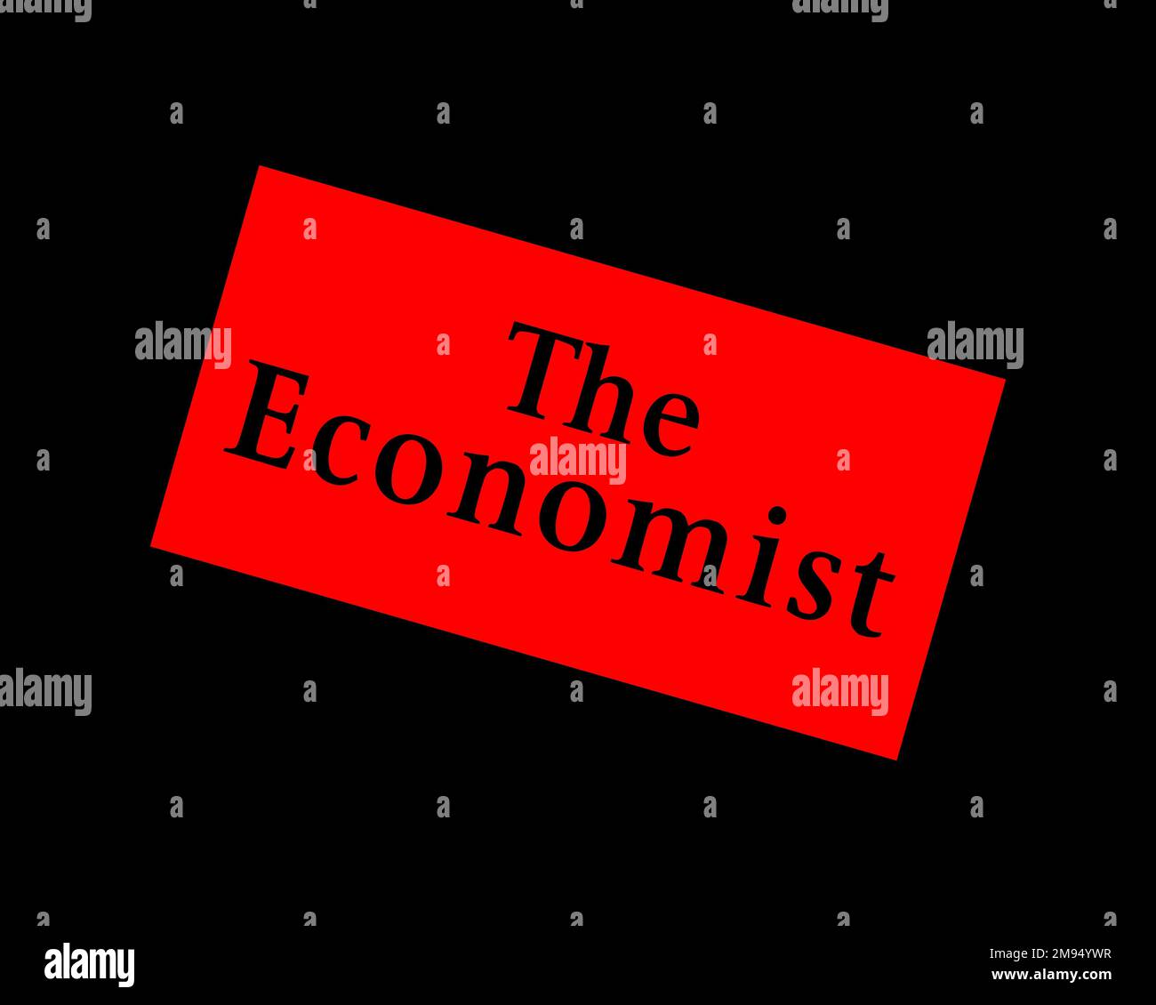 The Economist, rotated logo, black background B Stock Photo - Alamy