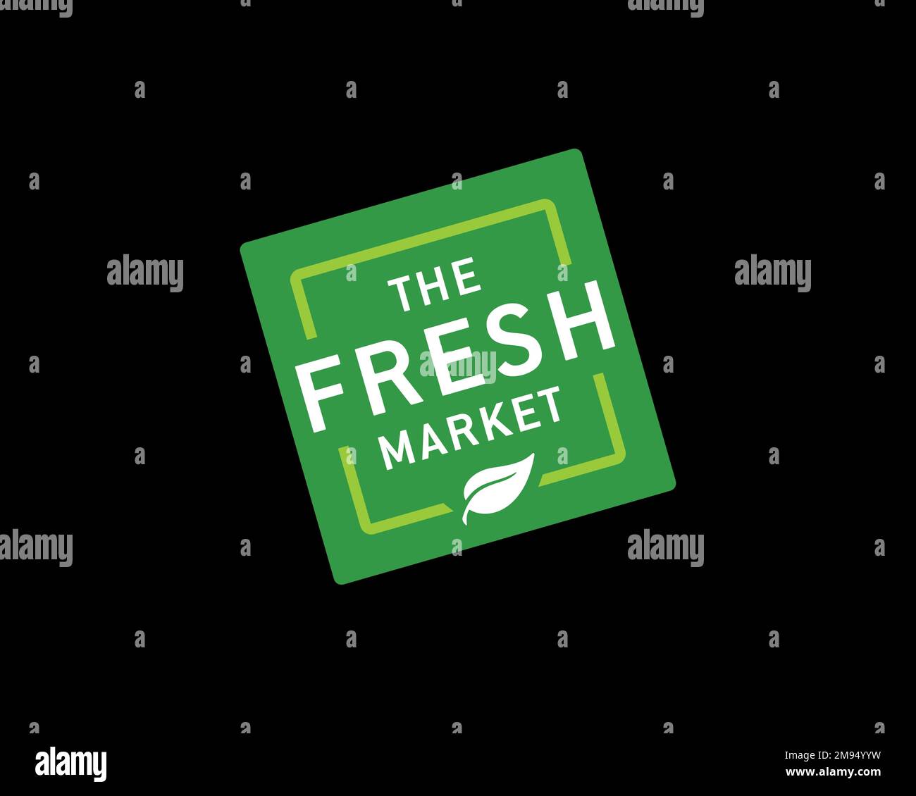 The Fresh Market, rotated logo, black background Stock Photo - Alamy