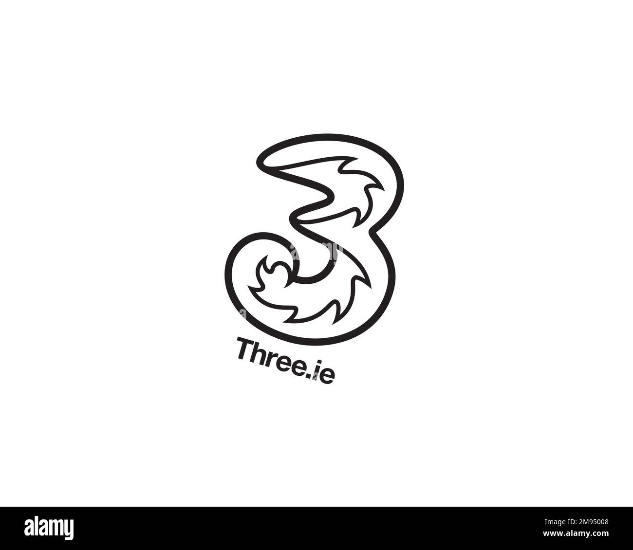 Three Ireland, rotated logo, white background B Stock Photo - Alamy