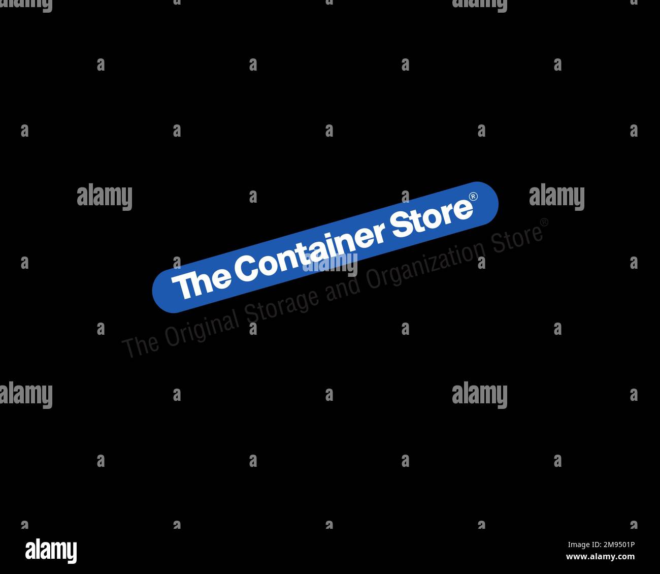 The Container Store, rotated logo, black background Stock Photo - Alamy
