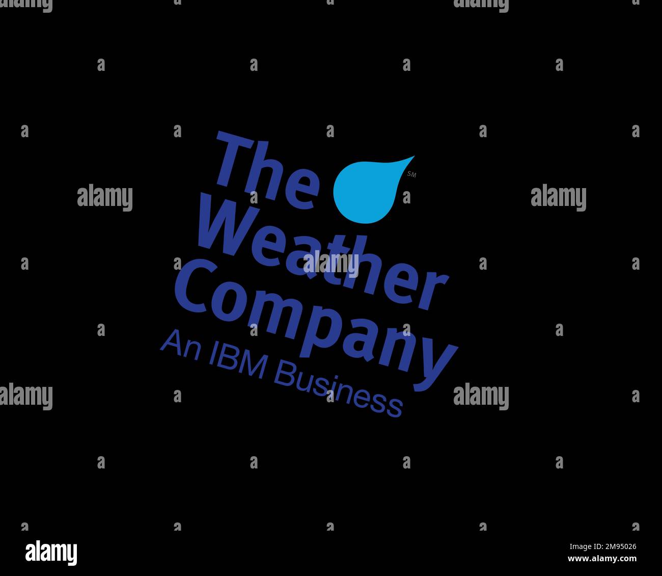 The Weather Company, Rotated Logo, Black Background B Stock Photo - Alamy
