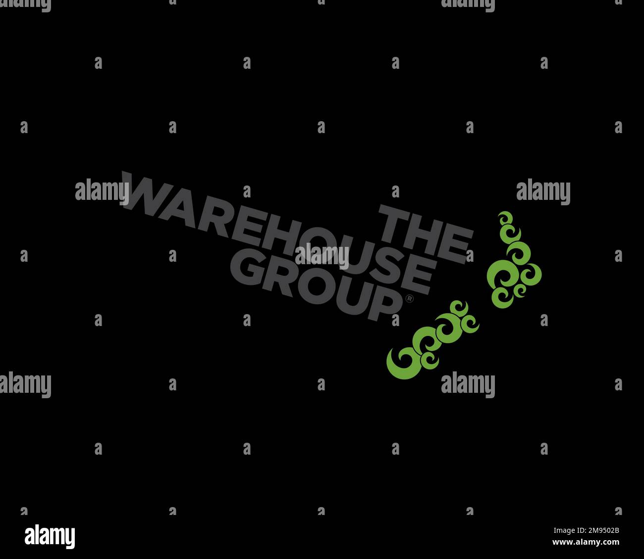 The Warehouse Group, rotated logo, black background B Stock Photo - Alamy