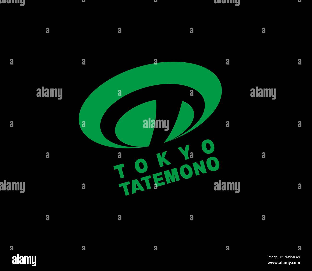 Tokyo Tatemono, rotated logo, black background Stock Photo - Alamy