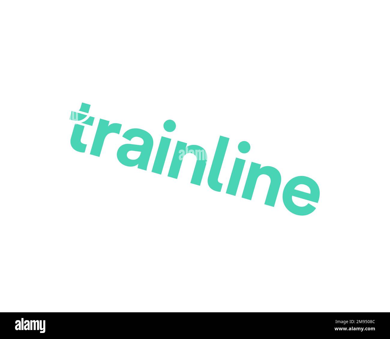 Trainline, rotated logo, white background B Stock Photo - Alamy