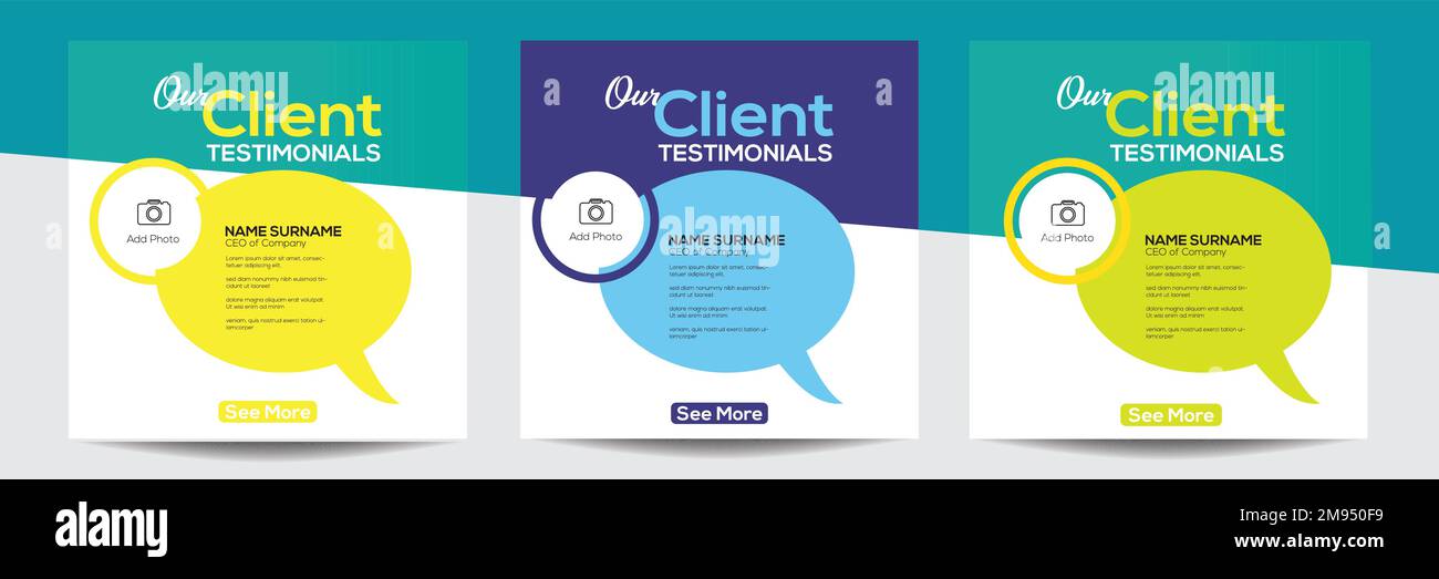 Customer feedback testimonial social media post web banner template ...