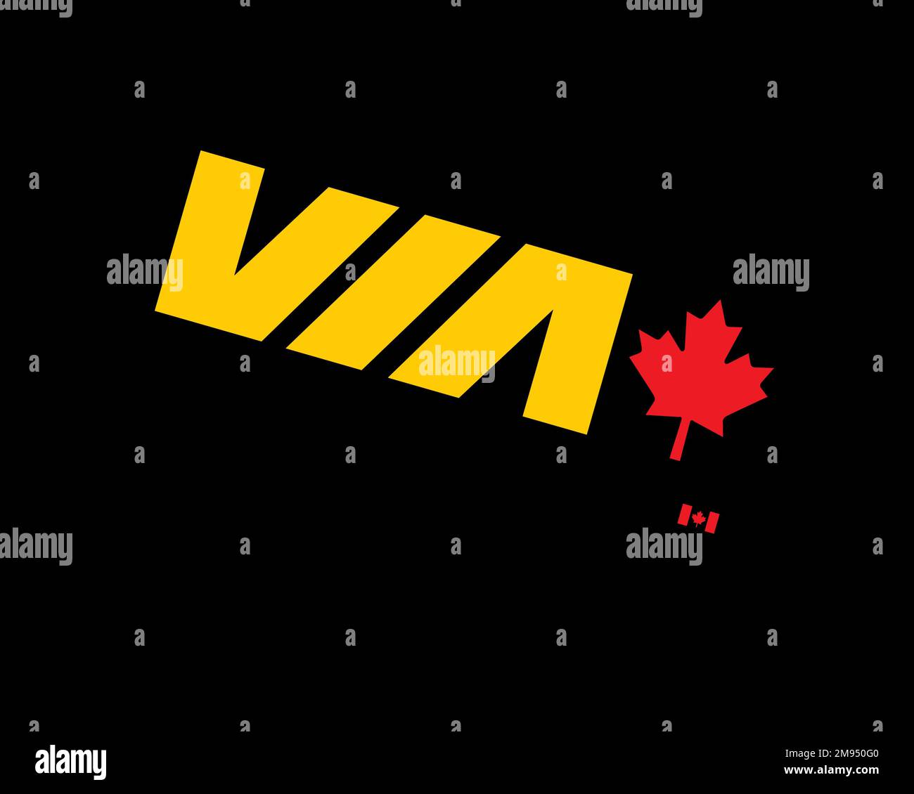 Via Rail, rotated logo, black background B Stock Photo - Alamy