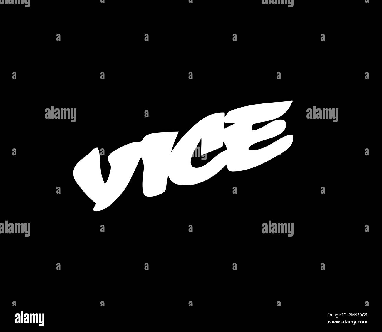 Vice Media, rotated logo, black background Stock Photo - Alamy