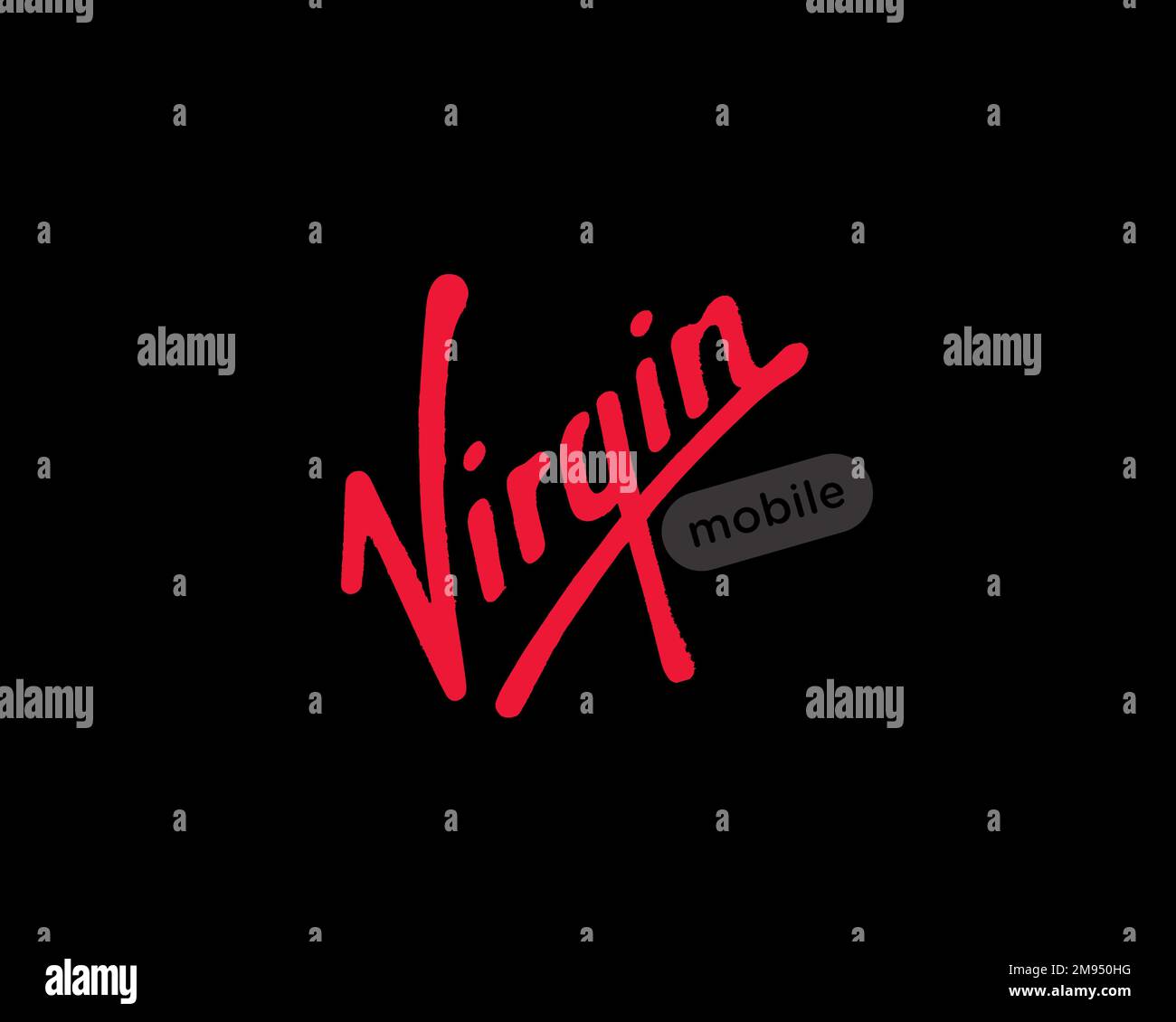 Virgin Mobile Australia, rotated logo, black background Stock Photo - Alamy