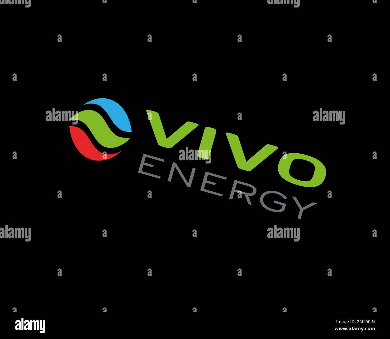Vivo Energy, rotated logo, black background B Stock Photo - Alamy