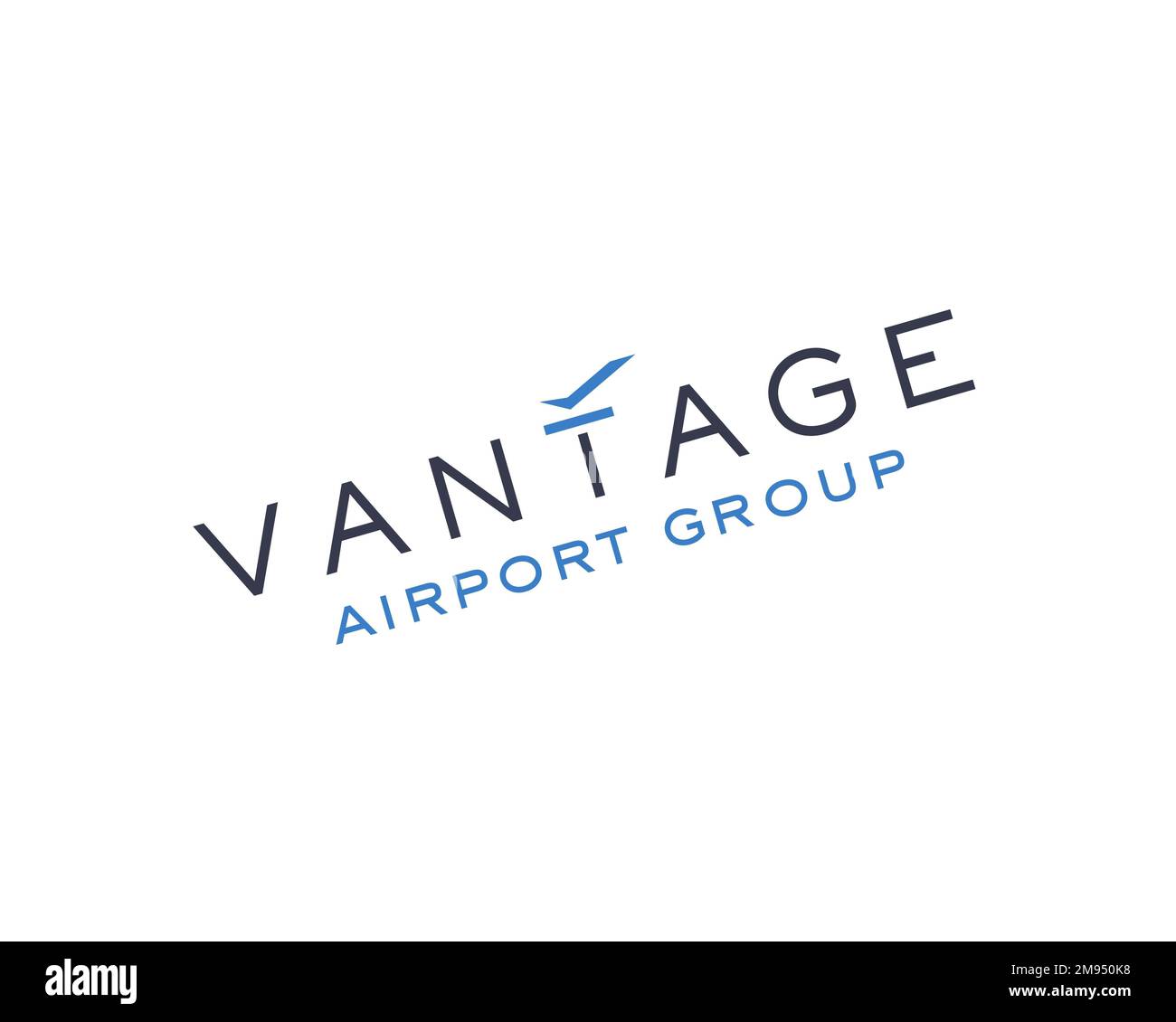 Vantage Airport Group, rotated logo, white background Stock Photo - Alamy