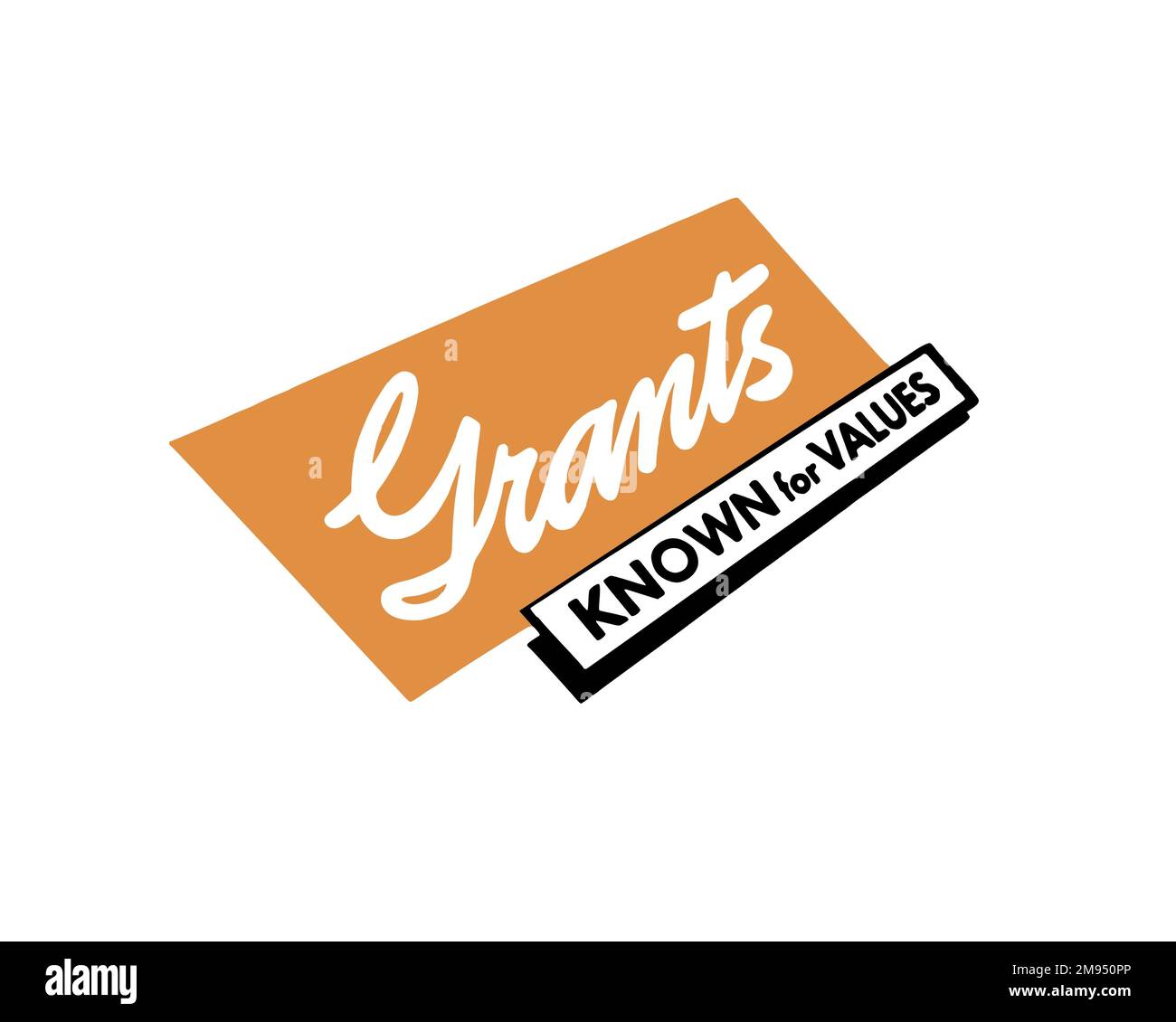 W. T. Grant, rotated logo, white background Stock Photo - Alamy