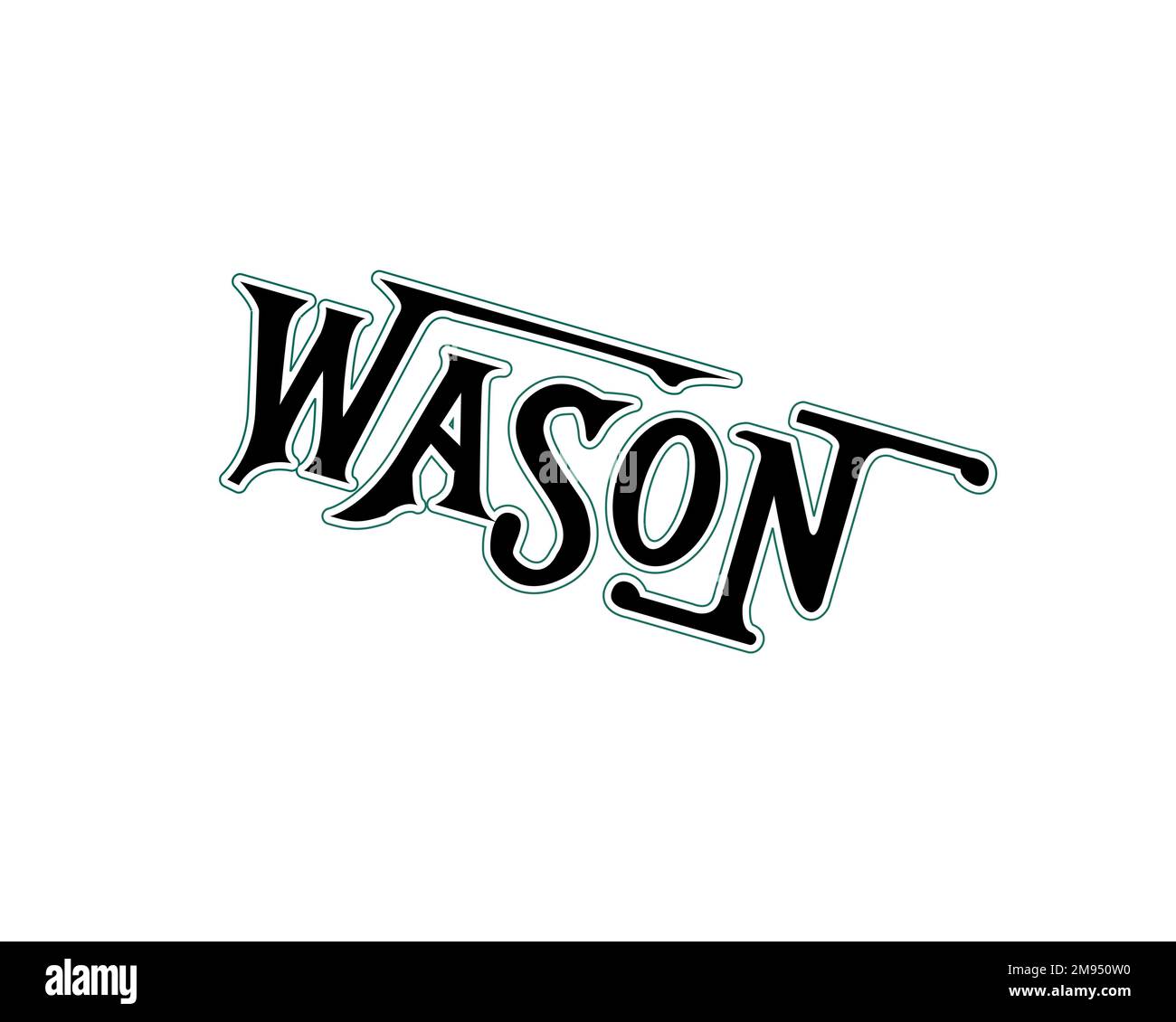 Wason Manufacturing Company, Rotated Logo, White Background B Stock ...