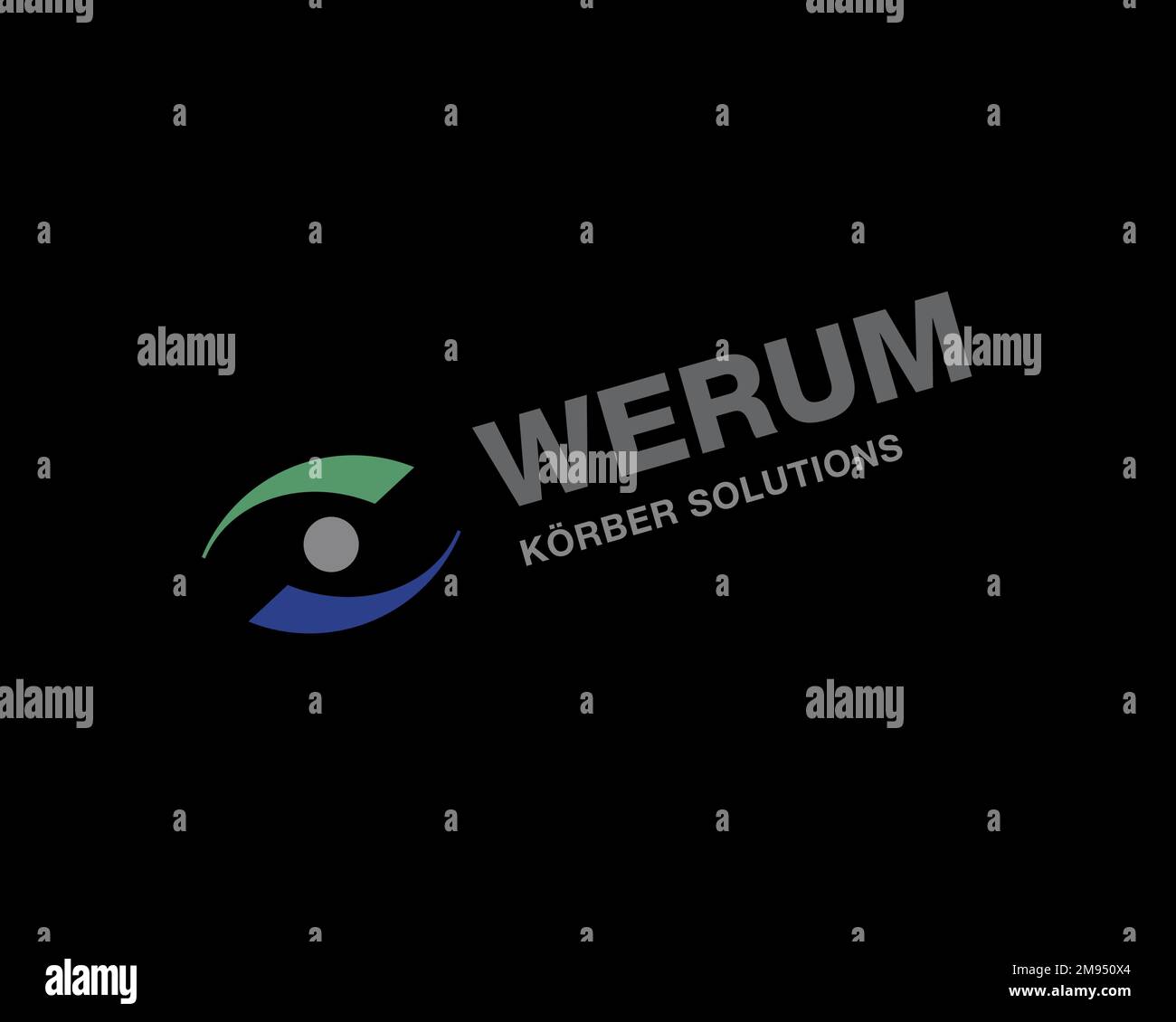 Werum IT Solutions, rotated logo, black background Stock Photo - Alamy