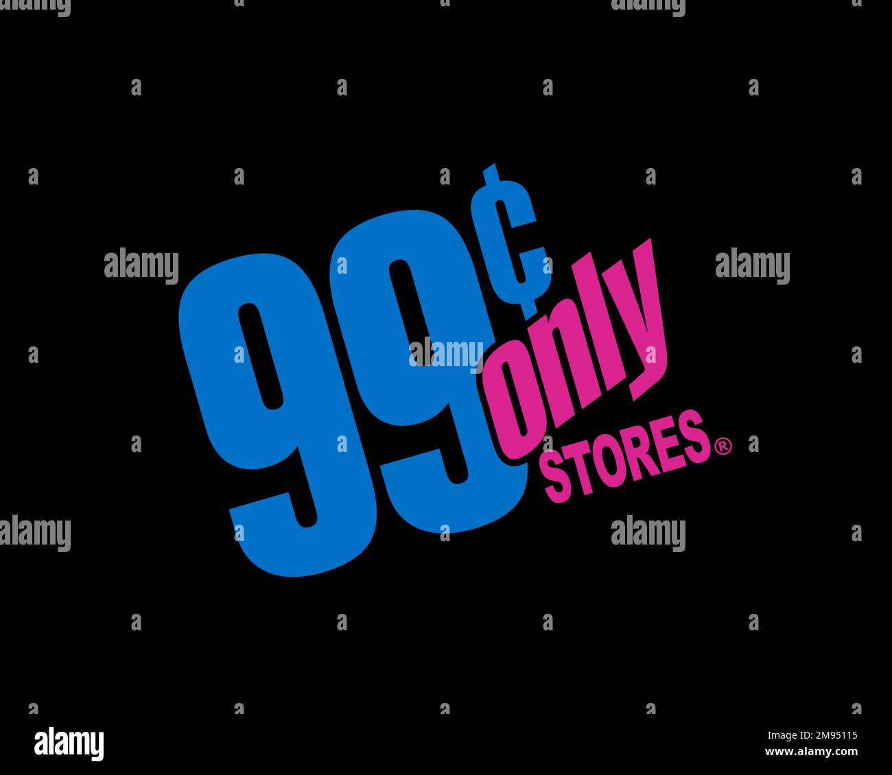 99 Cents Only Stores, Rotated Logo, Black Background Stock Photo - Alamy