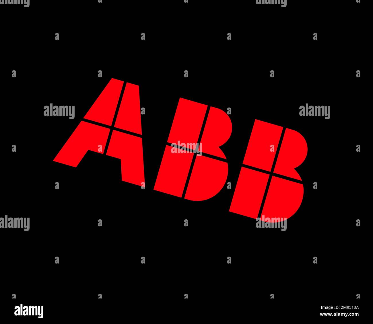 ABB Group, rotated logo, black background B Stock Photo - Alamy