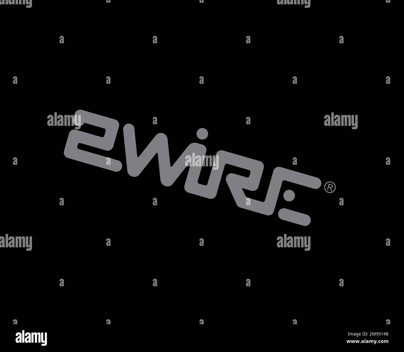 2Wire, rotated logo, black background B Stock Photo - Alamy