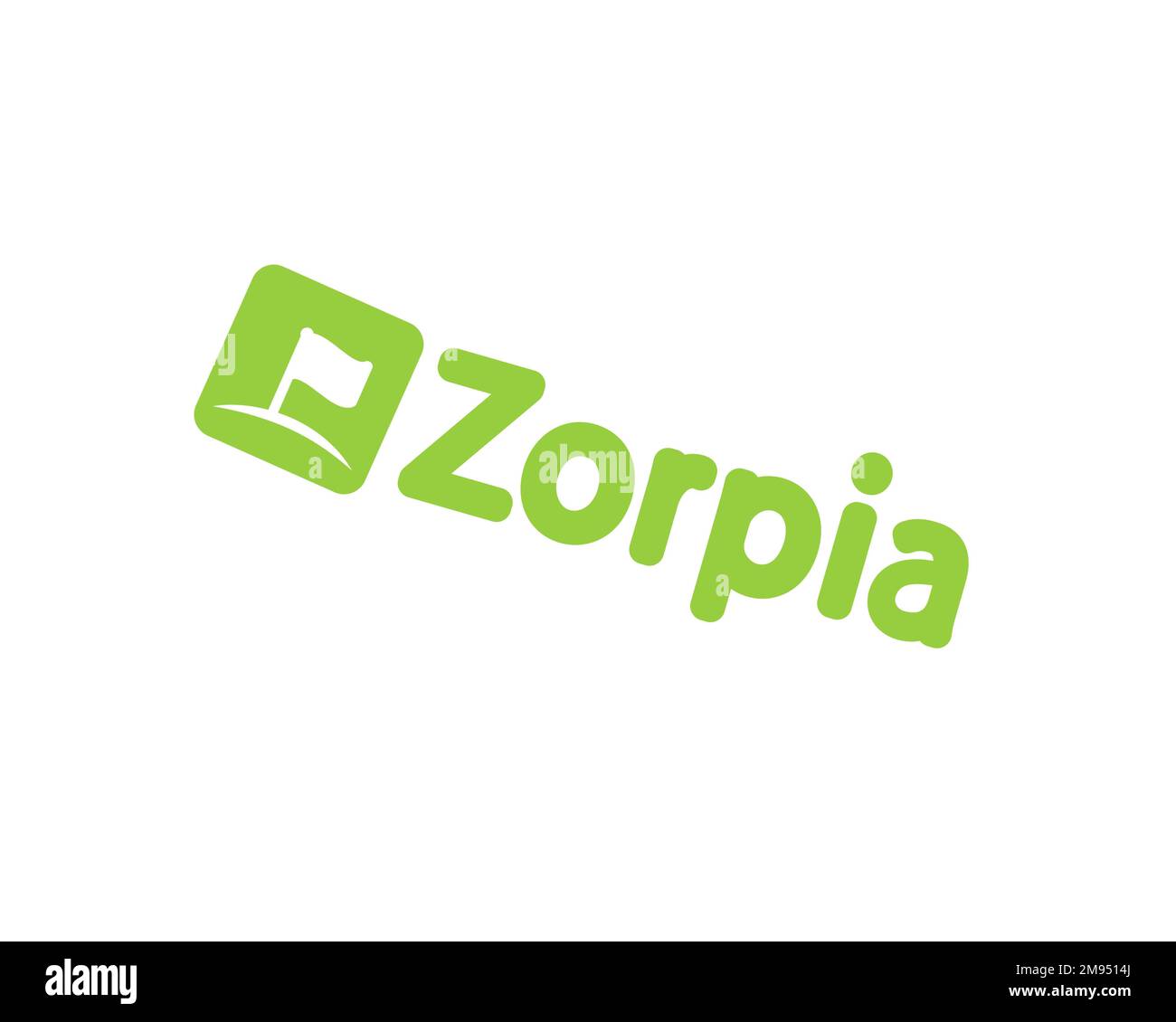 Zorpia, rotated logo, white background B Stock Photo - Alamy
