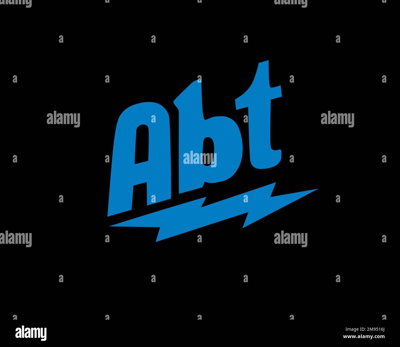 Abt Electronics, rotated logo, black background Stock Photo - Alamy