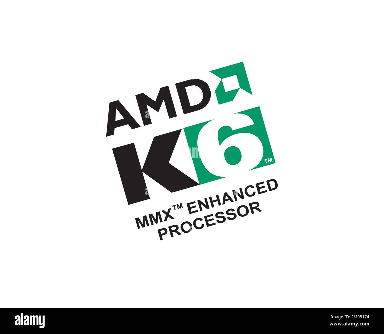 AMD K6, rotated logo, white background Stock Photo - Alamy