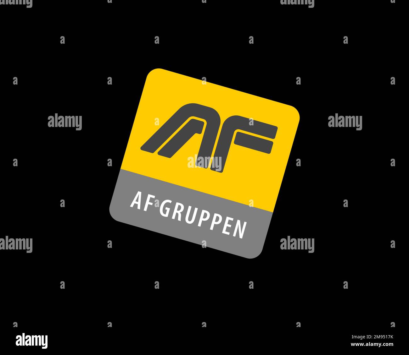 AF Group, rotated logo, black background B Stock Photo - Alamy
