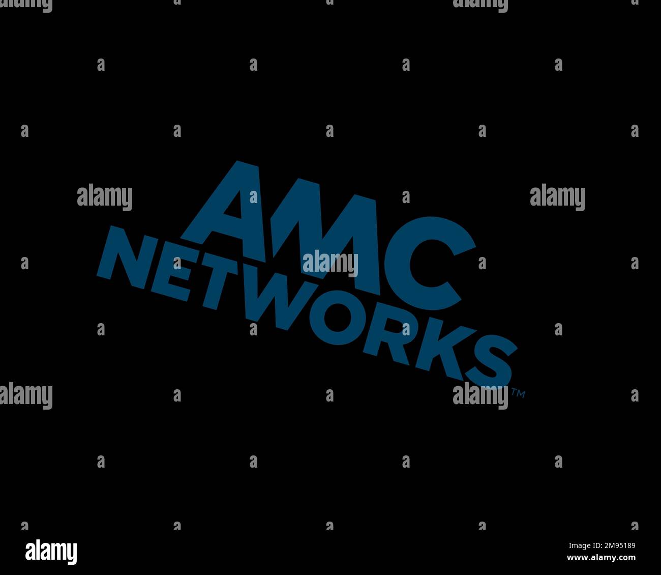 AMC Networks, rotated logo, black background B Stock Photo - Alamy