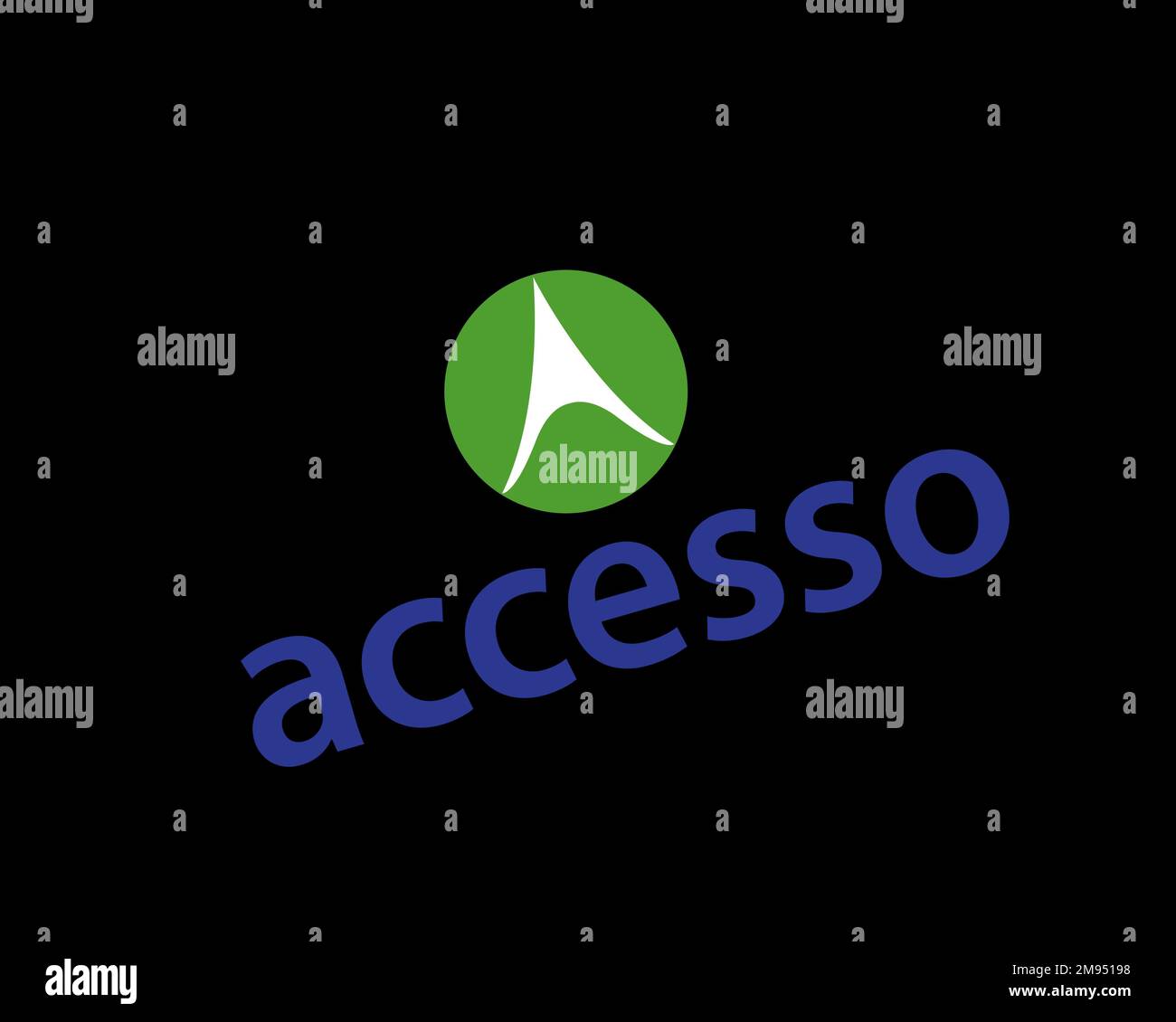 Accesso, rotated logo, black background Stock Photo - Alamy