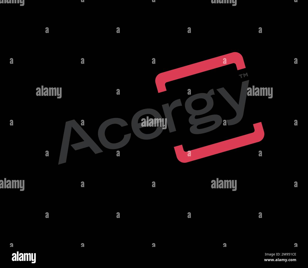 Acergy, rotated logo, black background Stock Photo - Alamy