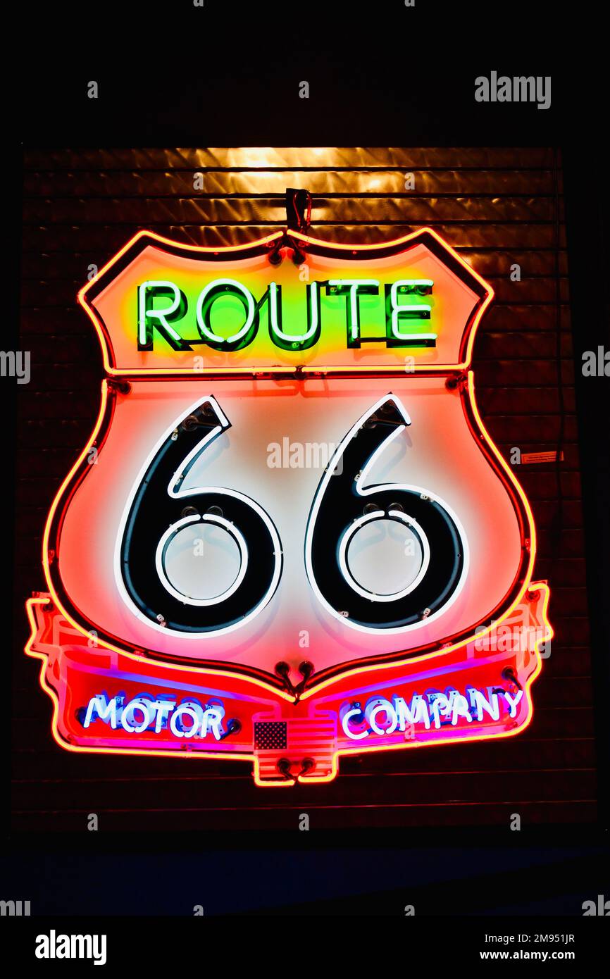 route 66 neon sign Stock Photo - Alamy