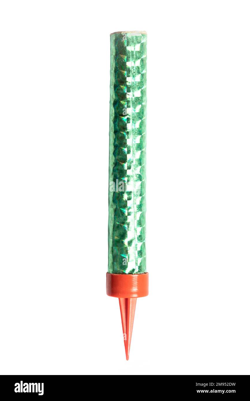 Cake fireworks green stick isolated on white background Stock Photo - Alamy