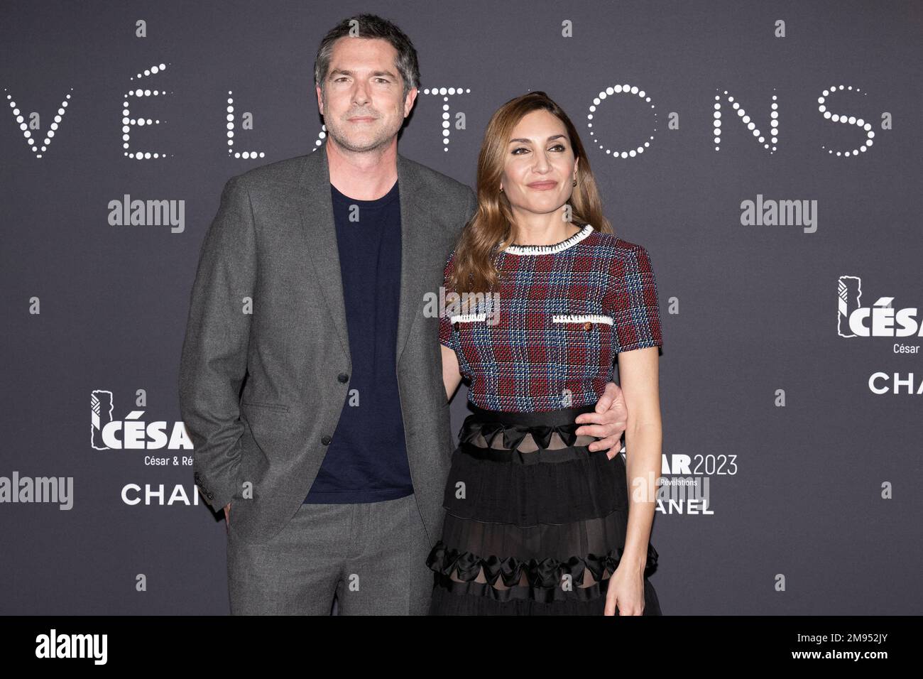 Thibault Gast and Audrey Diwan attend the Cesar - Revelations 2023 at ...