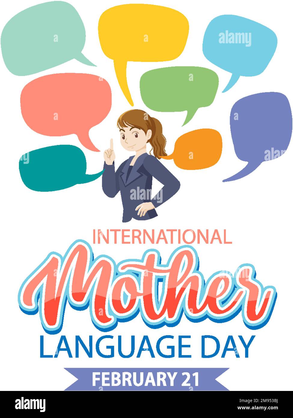 International mother language day banner illustration Stock Vector ...