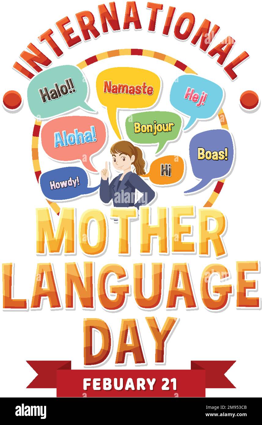 International mother language day banner design illustration Stock ...