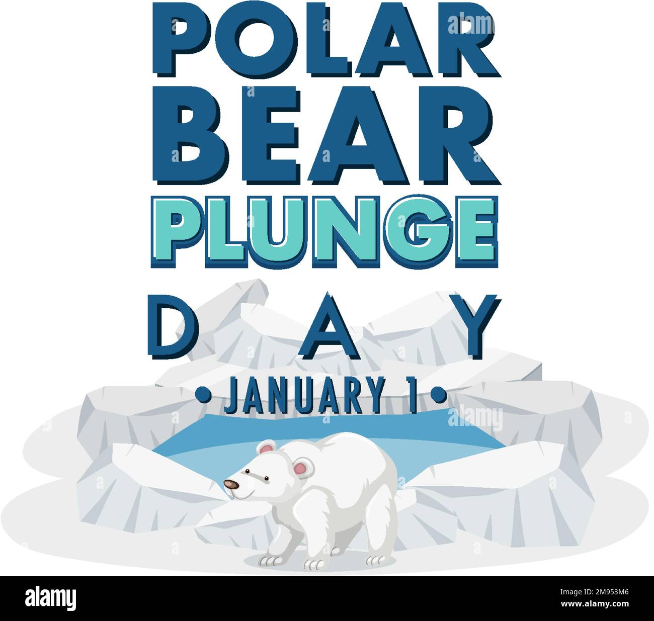Polar Bear Plunge Day January icon illustration Stock Vector Image ...
