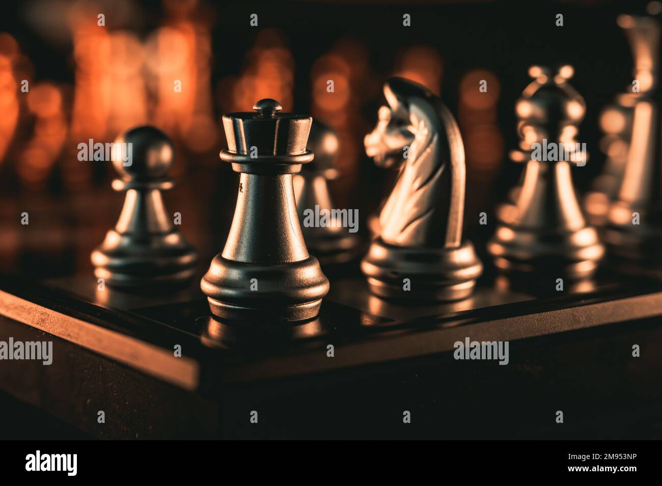 A closeup of chess pieces on chess board Stock Photo - Alamy