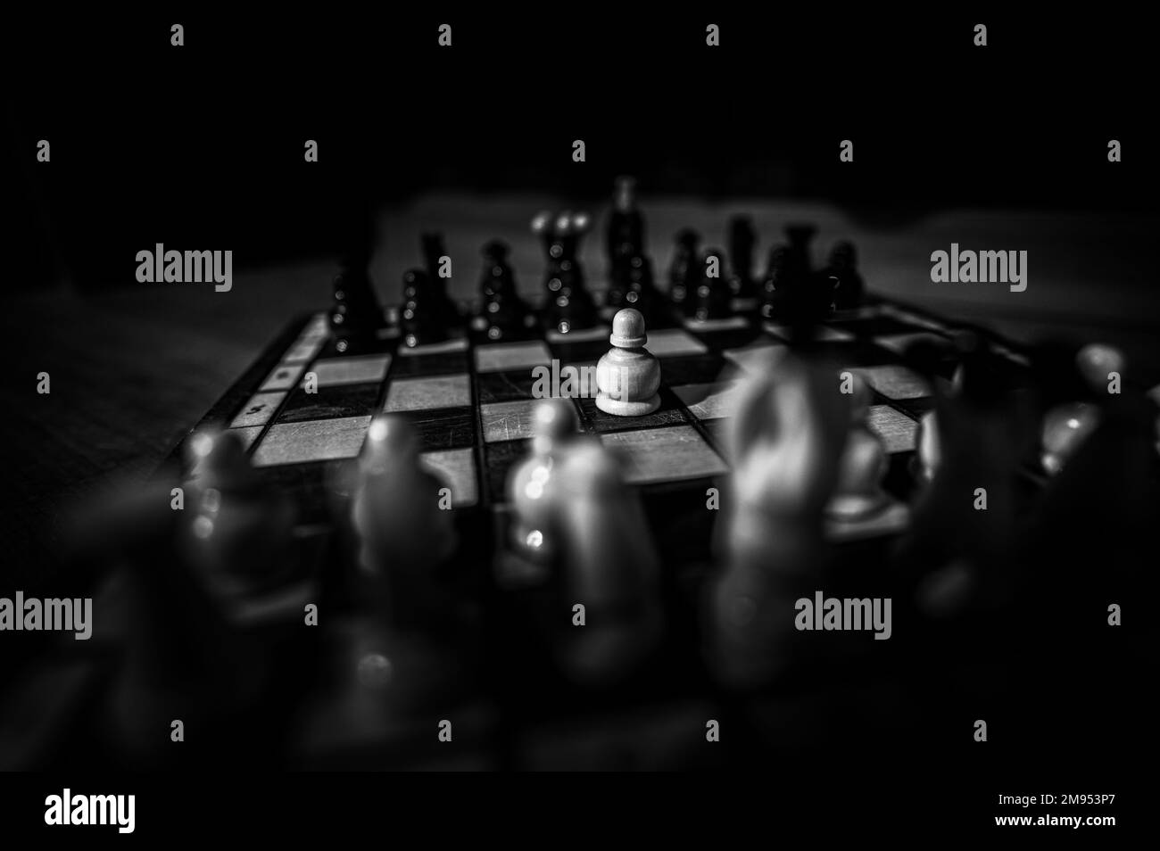 The set of wooden chess pieces element, king, queen rook, bishop ...