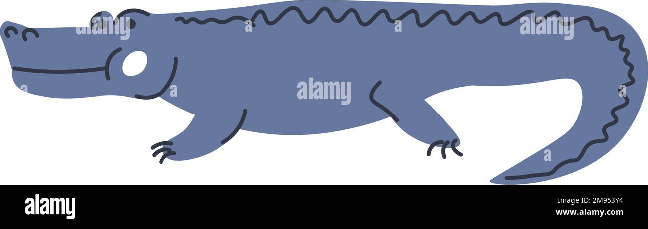 Crocodile animal, croco portrait predatory reptile Stock Vector Image ...