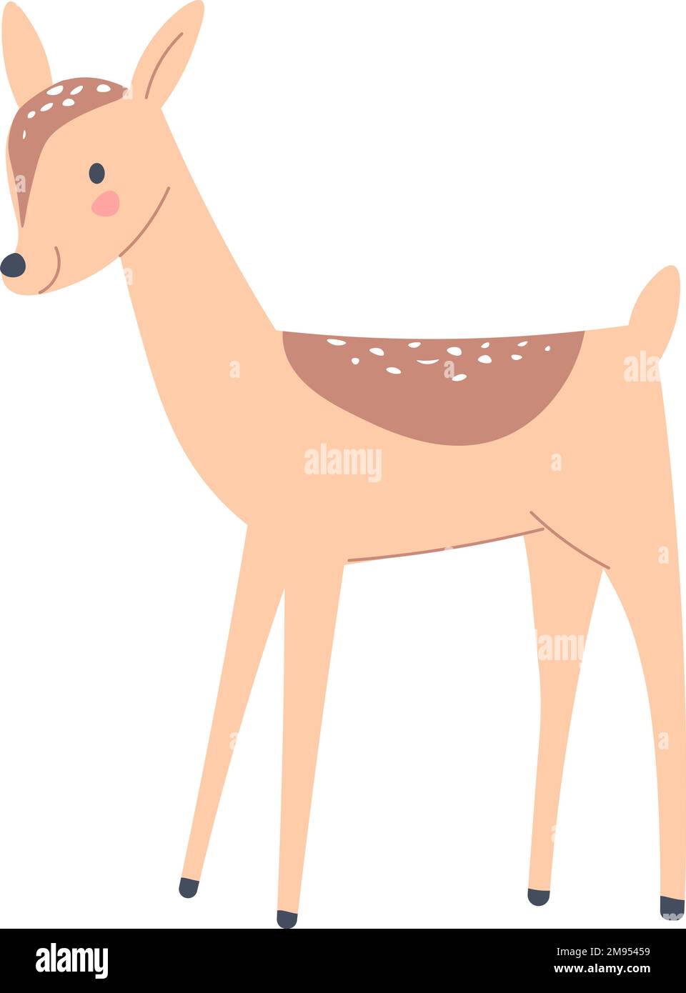 Small deer animal portrait, cute mammal vector Stock Vector Image & Art ...