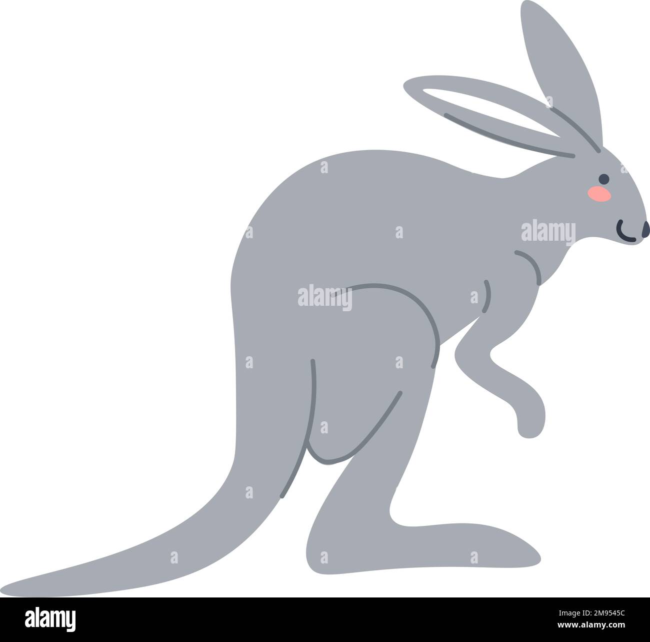 Australian fauna, kangaroo mammal animal portrait Stock Vector Image ...